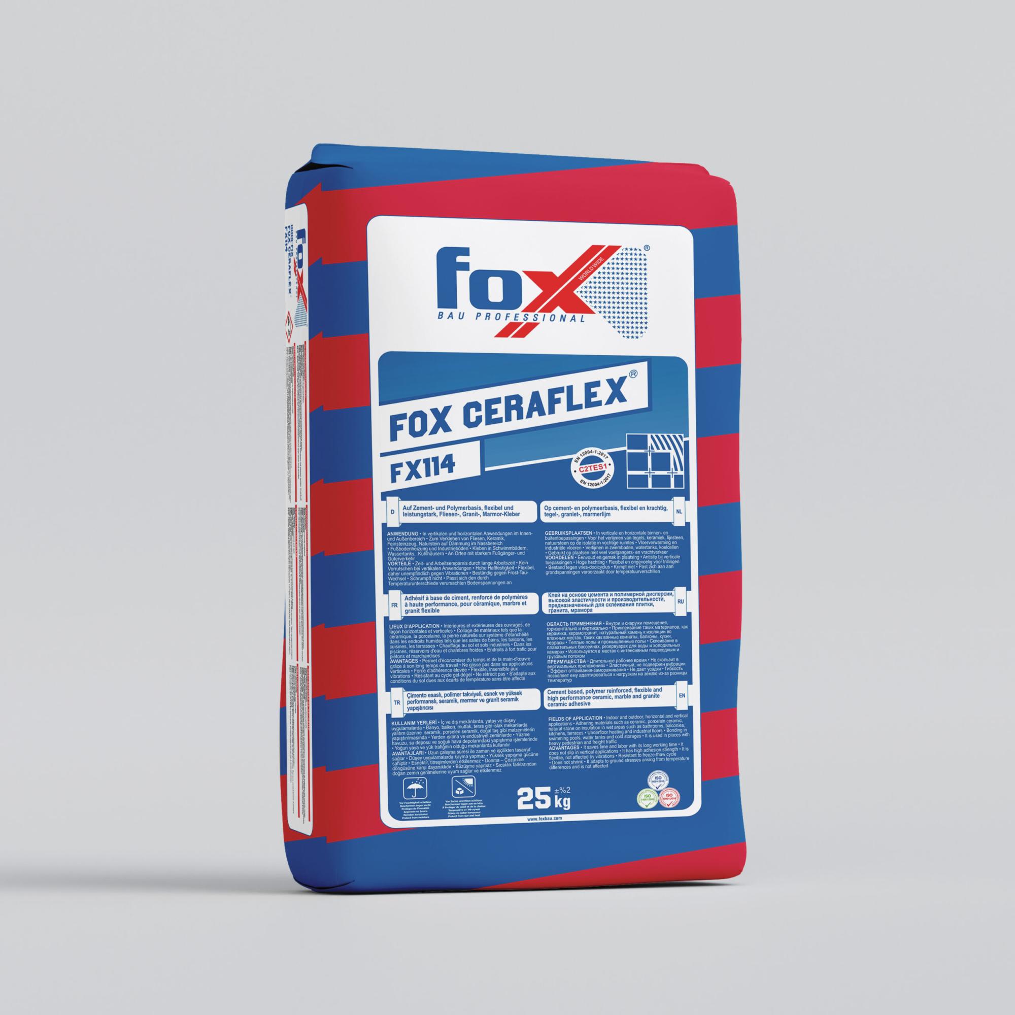 High-strength tile adhesive – FOX CERAFLEX FX114 GREY 25kg